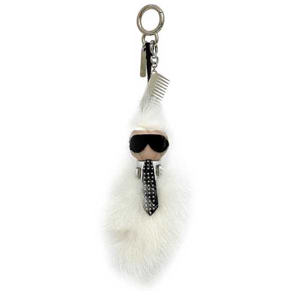 Fendi | Accessories | Fendi Karl Lagerfeld Charm White Black Silver ...